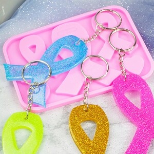 Awareness Ribbon Silicone Mold, Ribbon Keychain Mold, Shinny Ribbon ...