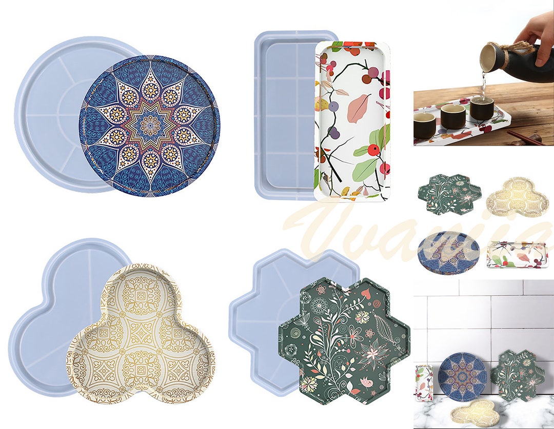 Tray Mold, Table Tray Resin Mold, Storage Tray Silicone Mold, Round ...