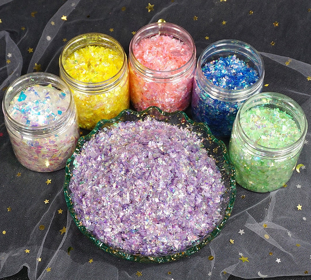 Iridescent Glitter Flakes, Laser Cut Glitter, Silicone Mold Filler ...