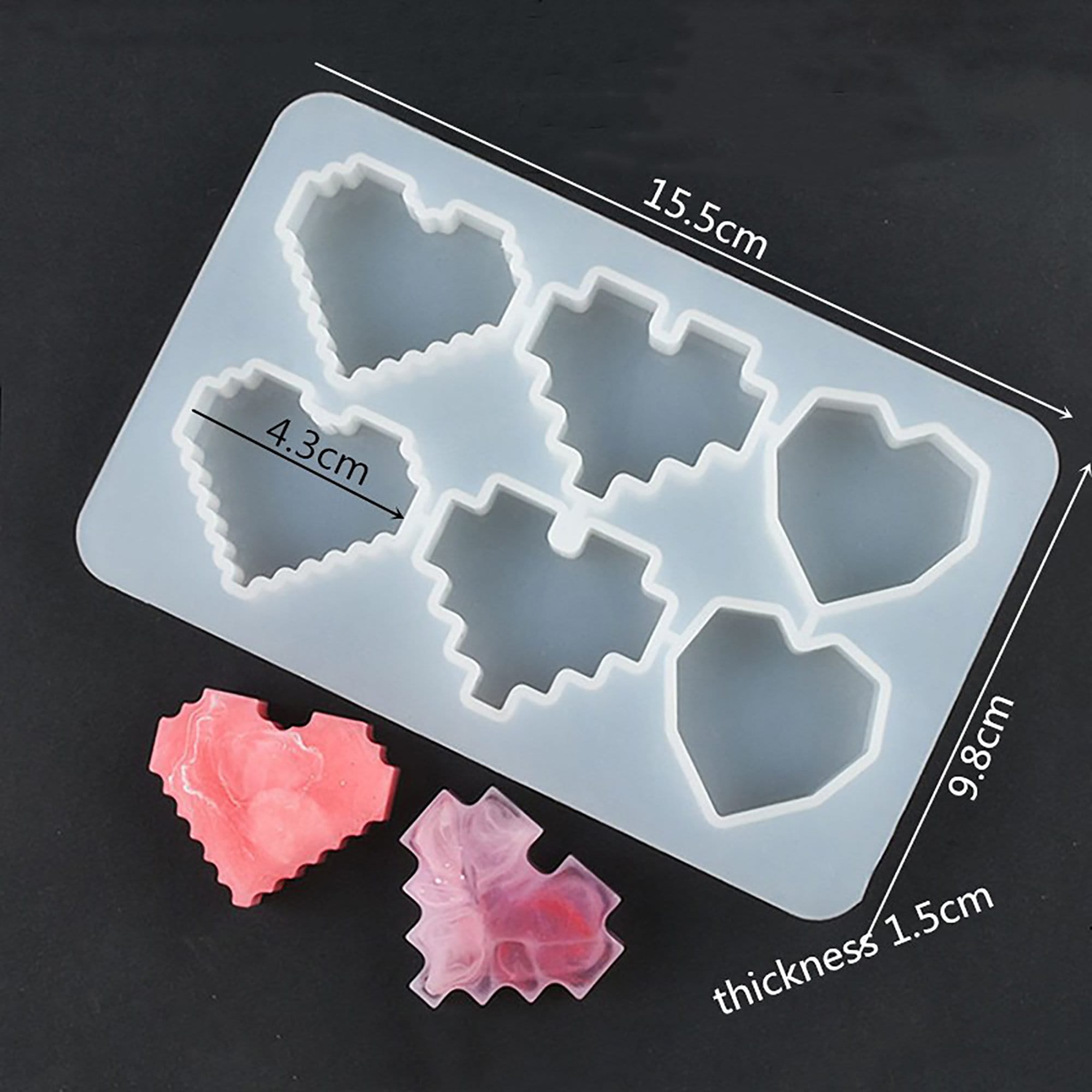 3D Geometric Heart Resin Mold 3D Resin Mold Heart Shape | Etsy