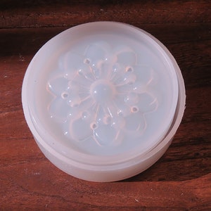 Round Storage Box Resin Mold, Silicone Jewelry Box Mold With Flower ...