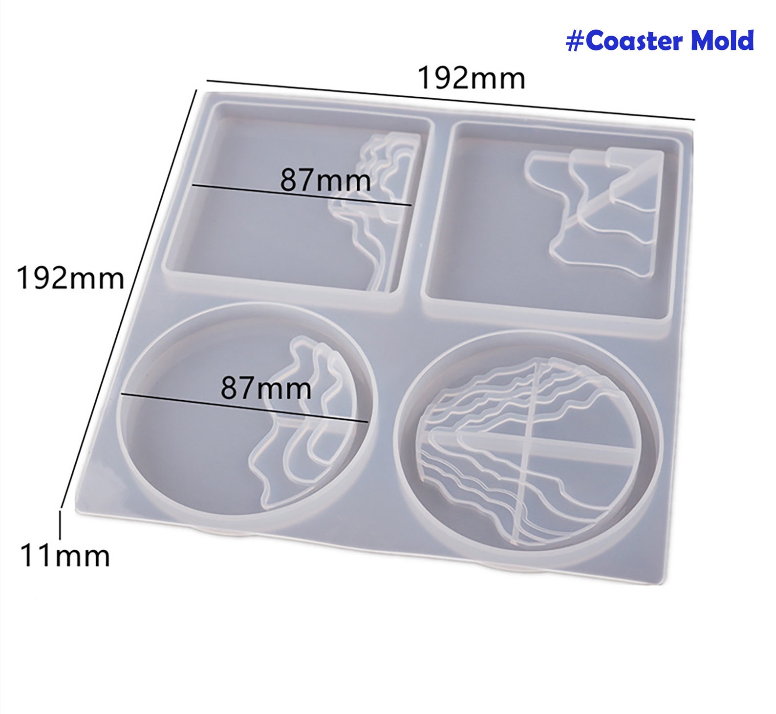 Coaster Resin Mold Rolling Tray Resin Mold Geometric Shape | Etsy