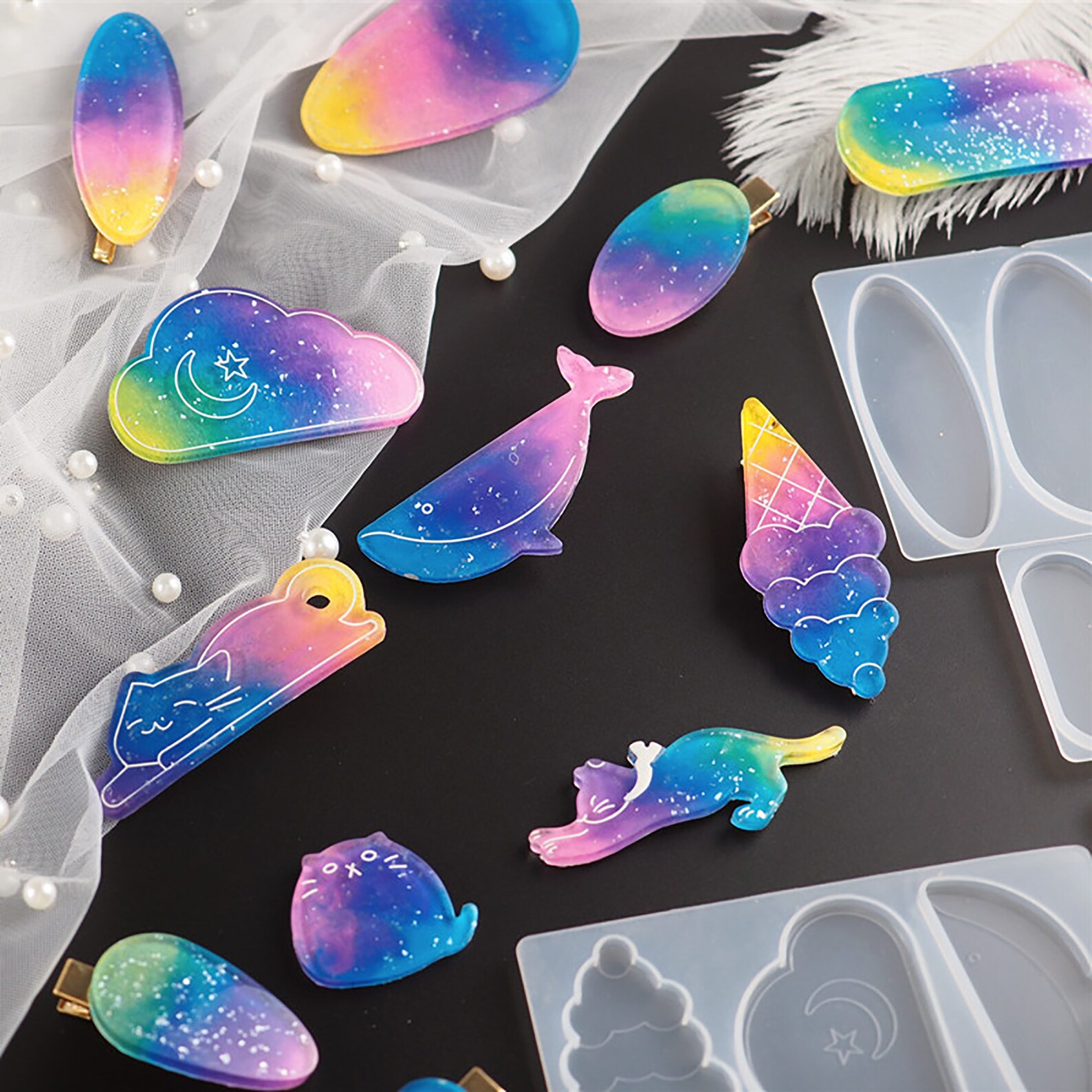 Hair Clips Resin Mold Hair Pin Mold Hair Barrette Silicone Etsy
