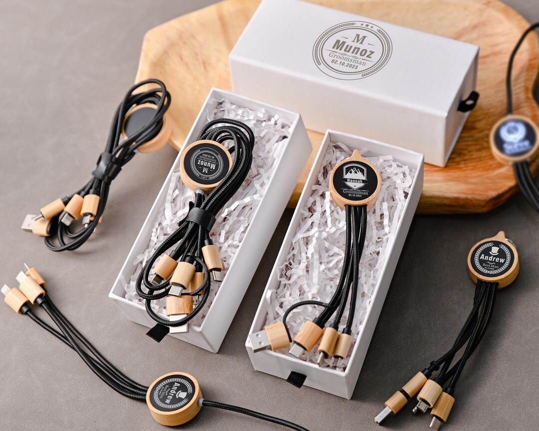 Personalized Multi-port Charging Cables, Custom Gifts for Groomsmen ...