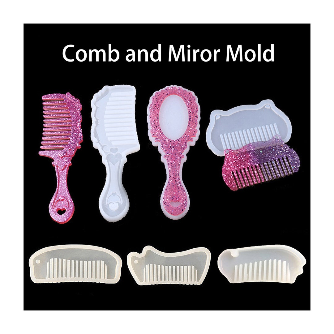 Comb Mirror Resin Mold, Hair Comb Silicone Mold, Mirror Silicone Mold ...