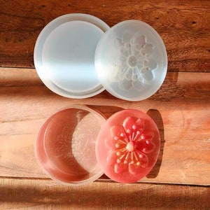 Round Storage Box Resin Mold, Silicone Jewelry Box Mold With Flower ...