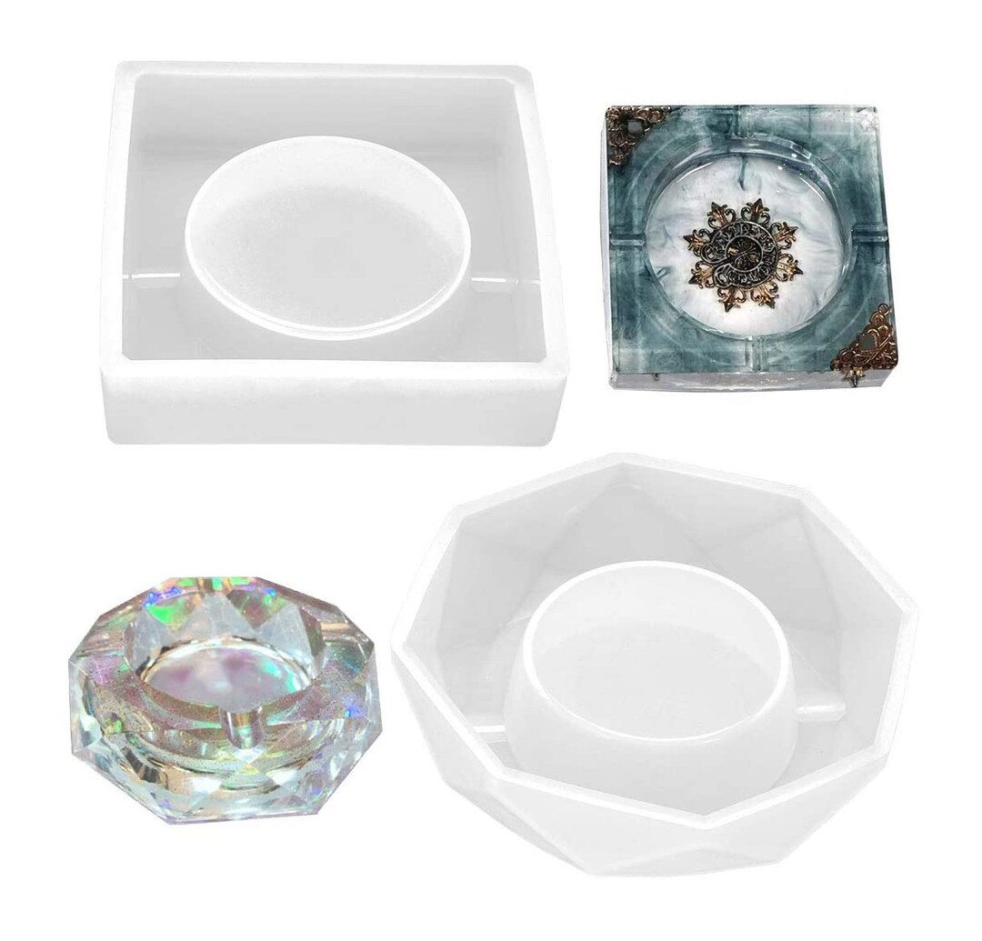 Two Styles Ashtray Silicone Mold Square Ashtray Resin Mold - Etsy