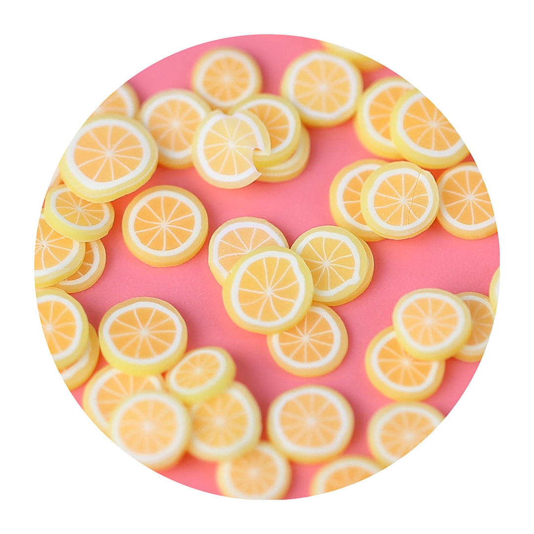 5mm Fruits Polymer Clay Slices Orange Lemon Banana Grapefruit - Etsy