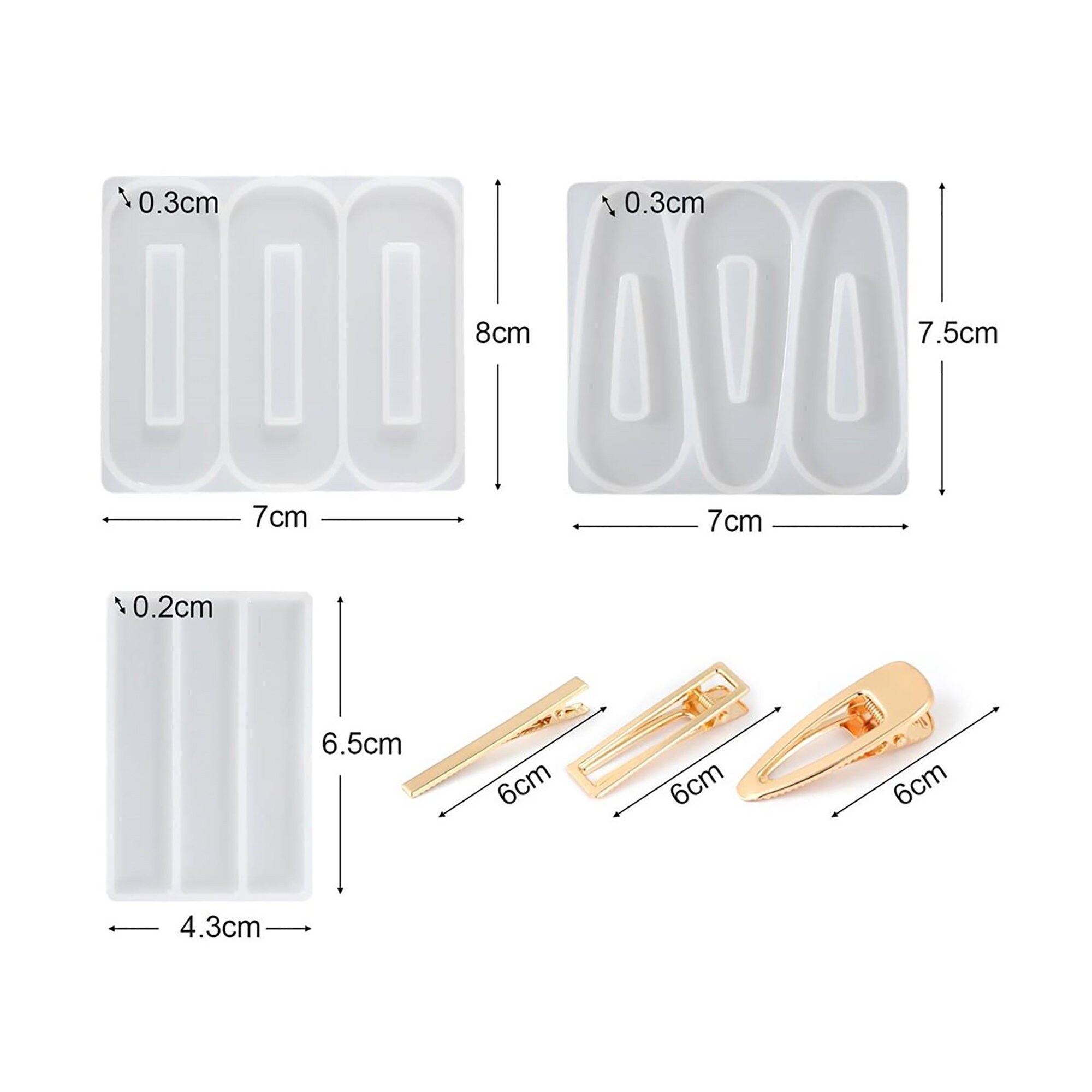 Hair Clip Resin Mold Hair Pin Silicone Mold DIY Hair - Etsy