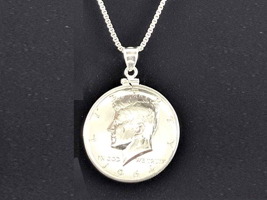 1964 John Fitzgerald Kennedy Half Dollar Necklace AU Condition Coin - Etsy