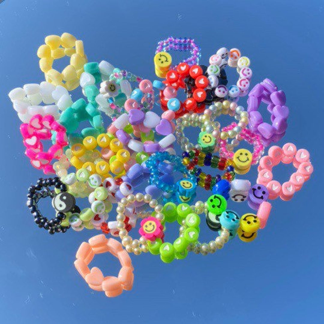 Handmade Y2k Beaded Rings - Etsy