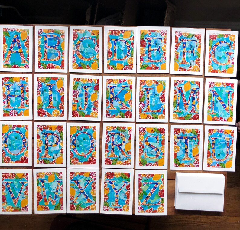 Tropical Alphabet Blank A7 Stationary and Envelope - 4x6 Prints Mounted ...