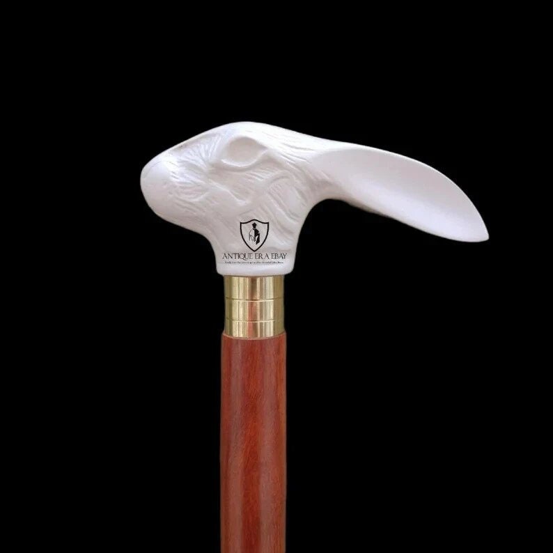 Wooden Walking Cane for Women and Men Rabbit Head Cane - Etsy