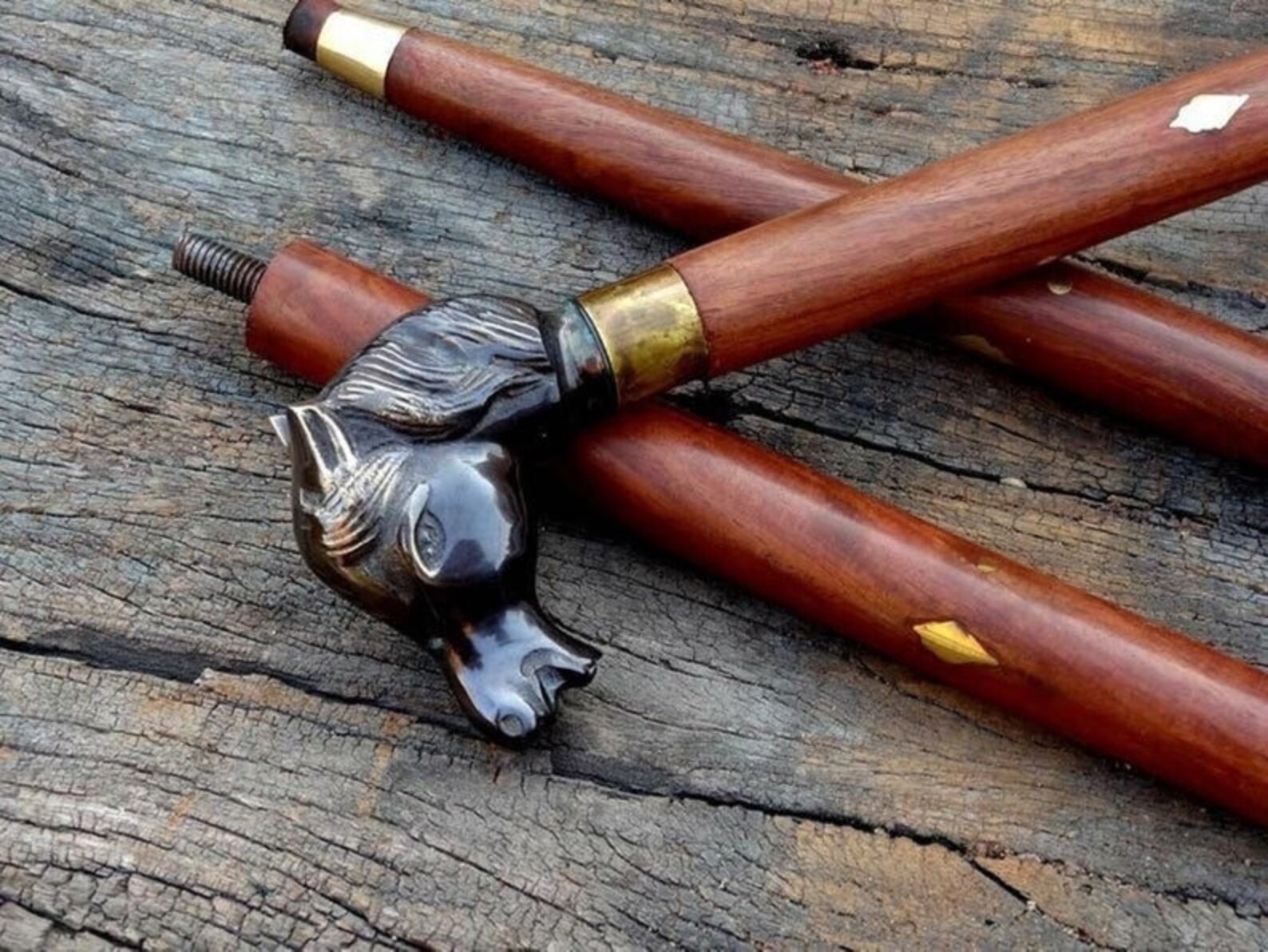 Premium Handmade Wooden Walking Cane With Solid Beautiful | Etsy