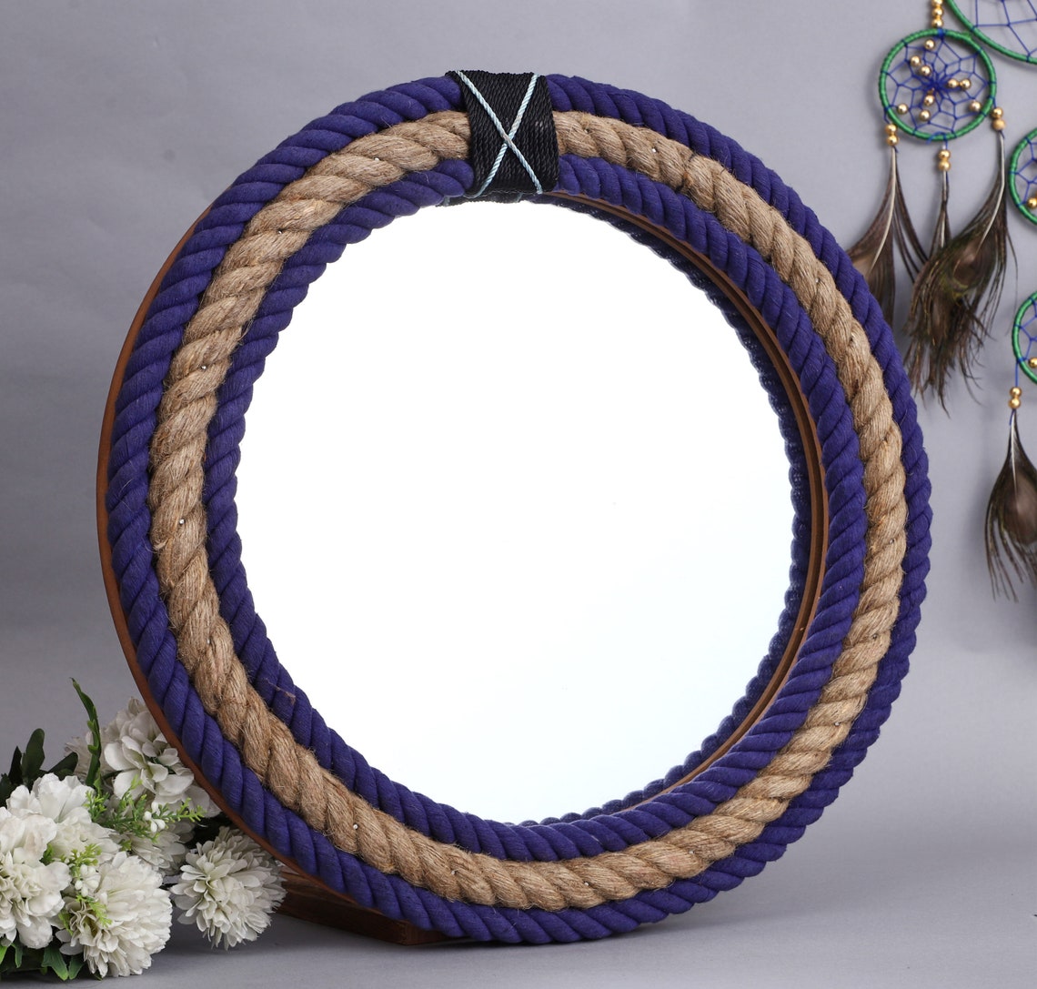 Wall Rope Mirror Nautical Premium Accentuated Mirror Maritime - Etsy