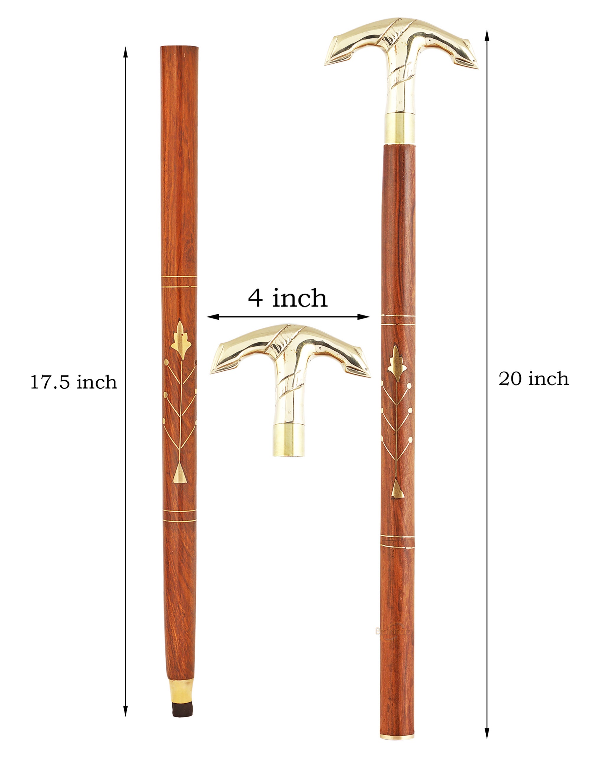 Premium Deluxe Wooden Walking Cane With Solid Beautiful Brass - Etsy