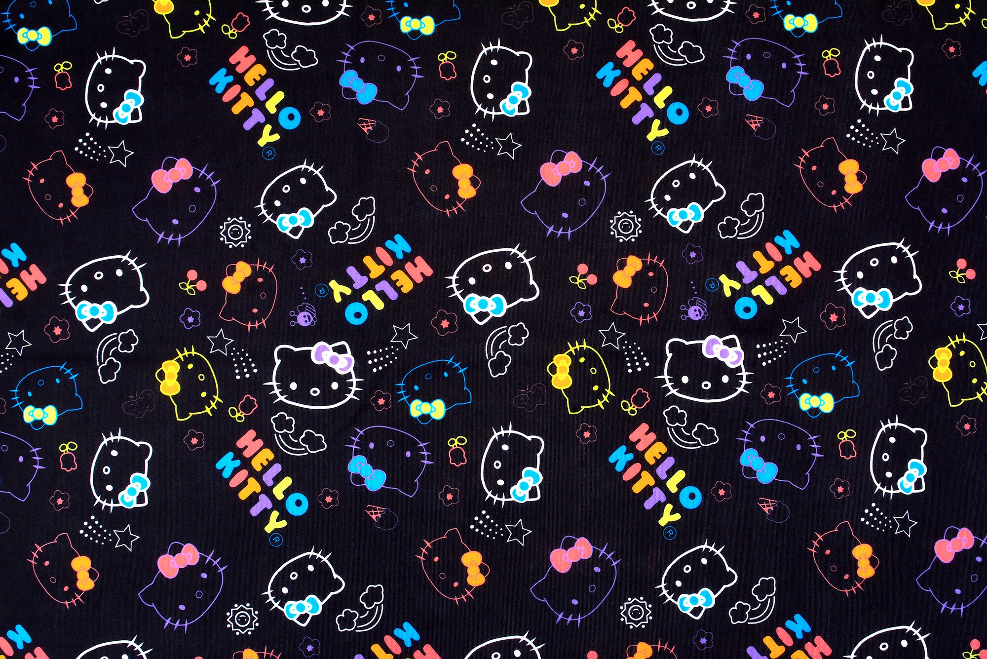 Hello Kitty Polyester Fabric Dark Hello Kitty Fabric Masks | Etsy