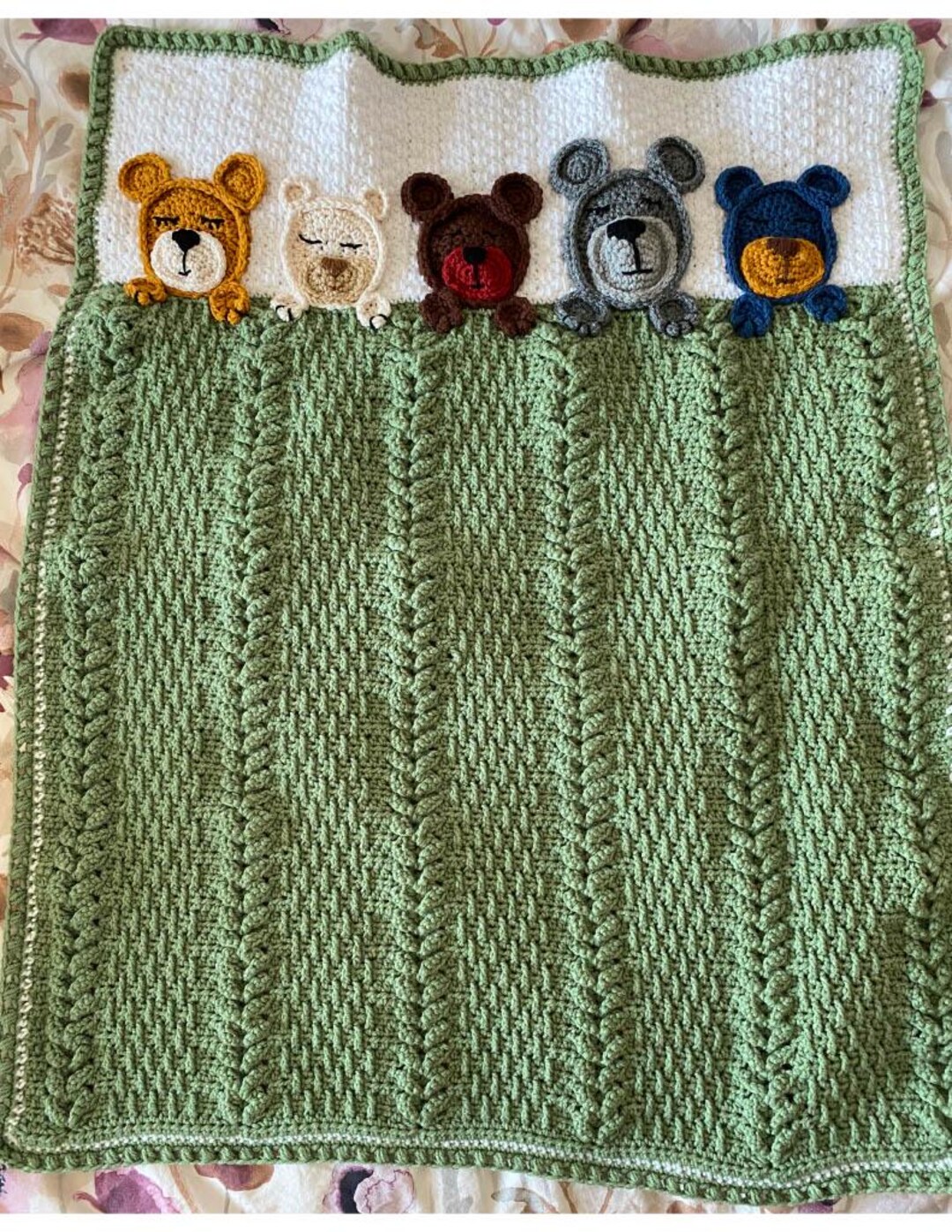Unique Sleeping Teddy Bears Baby Blanket - Etsy