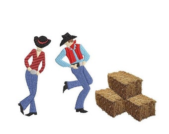 Line Dancing Couple Embroidery Design | Etsy