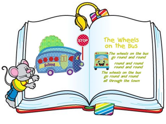 Nursery Rhymes Book Pages the Wheels on the Bus - Etsy