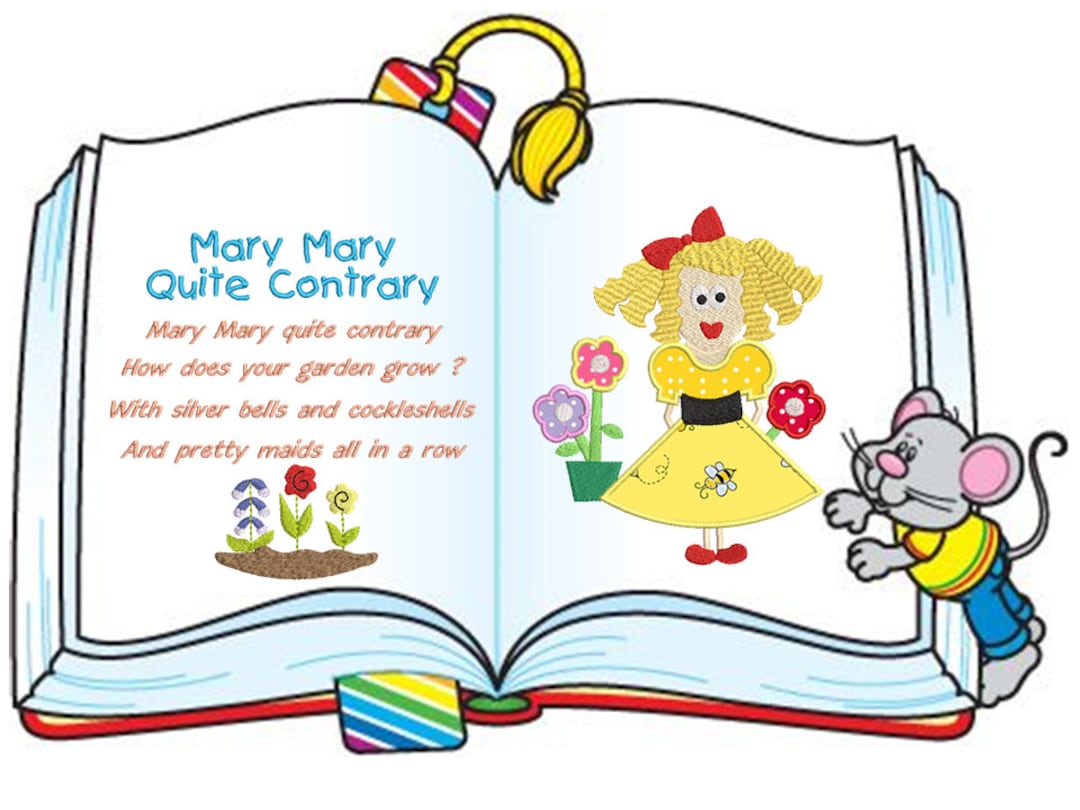 Nursery Rhymes Book Pages – Mary Mary Quite Contrary - Etsy