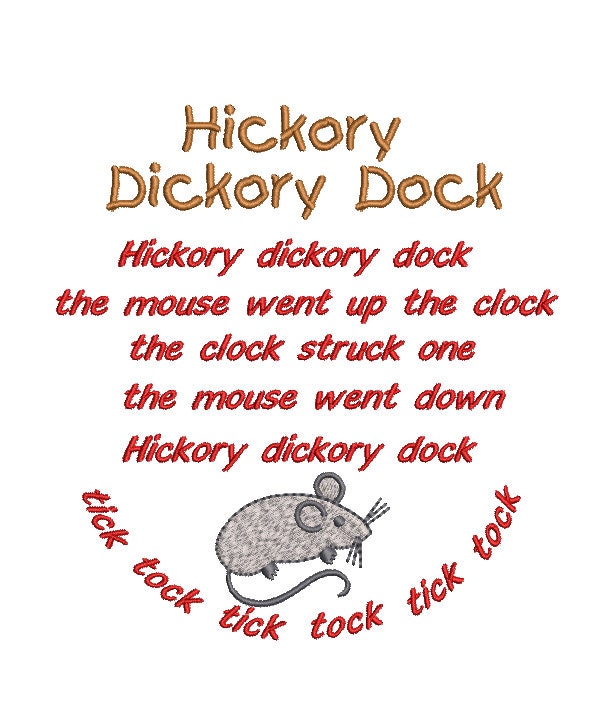 Nursery Rhymes Book Pages – – Hickory Dickory Dock - Etsy