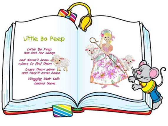 Nursery Rhymes Book Pages Little Bo Peep - Etsy