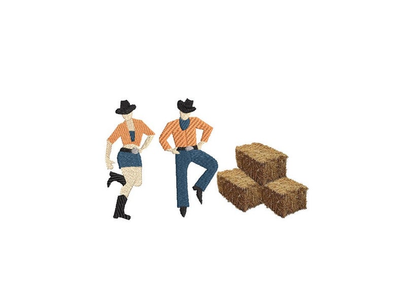 Line Dancing Couple Embroidery Design - Etsy