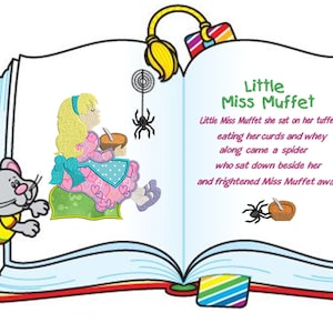 Nursery Rhymes Book Pages – Little Miss Muffet - Etsy
