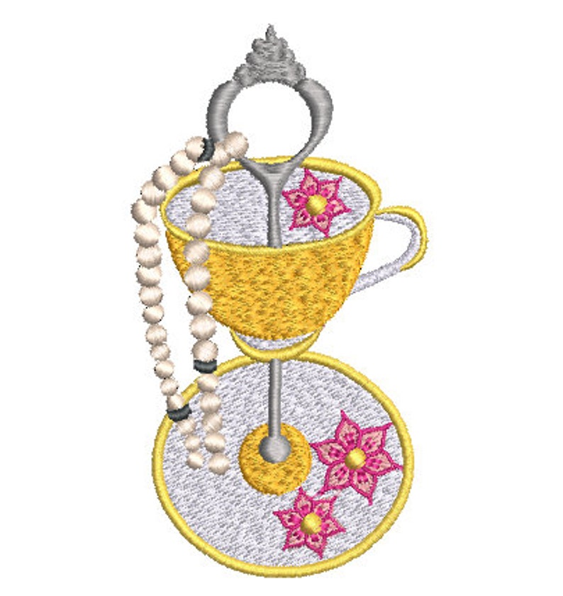 Afternoon Tea Set of 6 - 4x4 Machine Embroidery Designs - Etsy