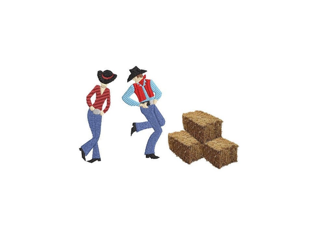 Line Dancing Couple Embroidery Design - Etsy