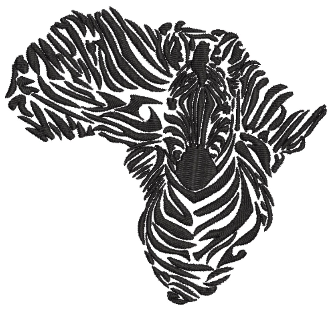 African Continent Zebra - Machine Embroidery Design - Etsy