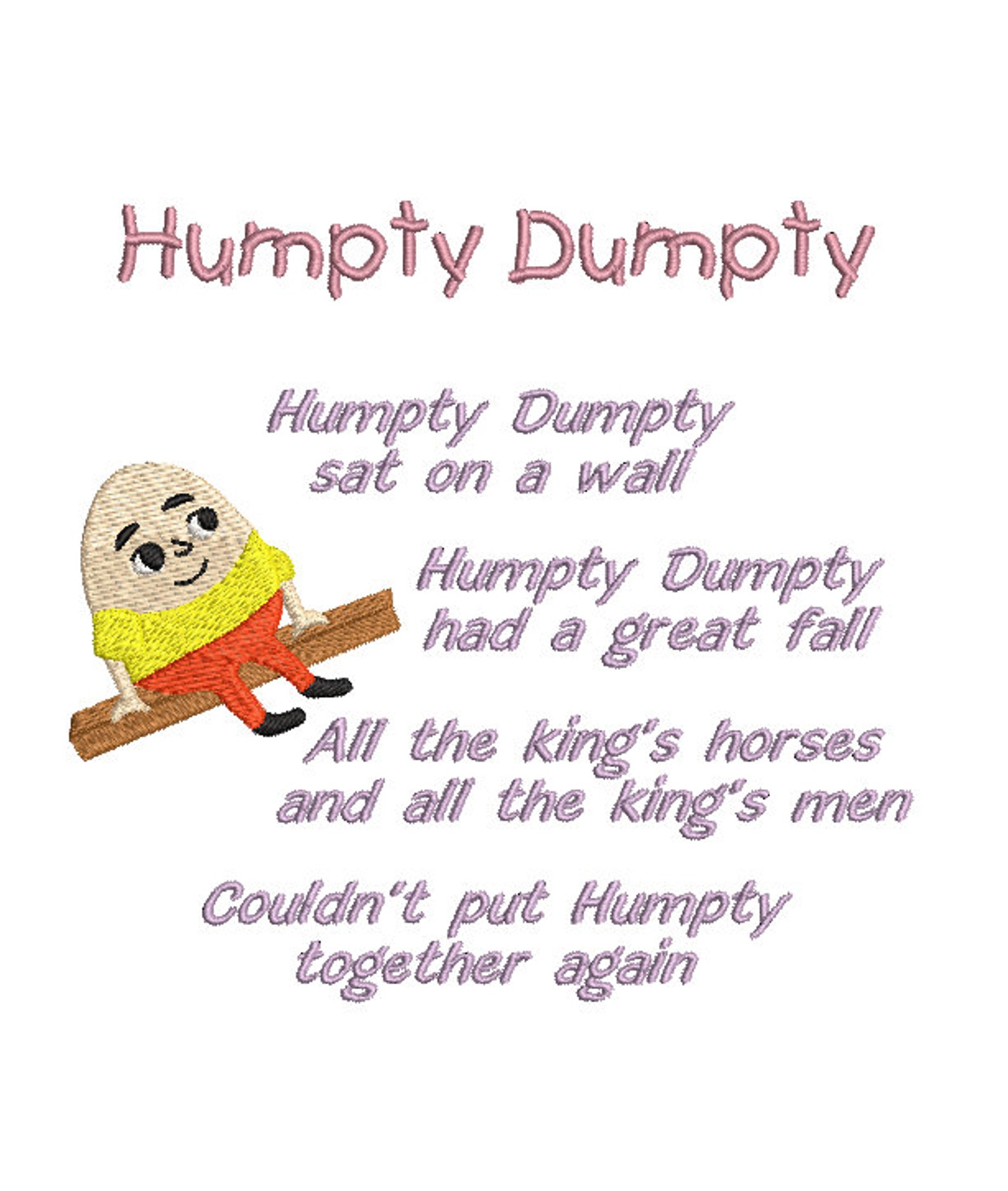 Nursery Rhymes Book Pages – Humpty Dumpty - Etsy