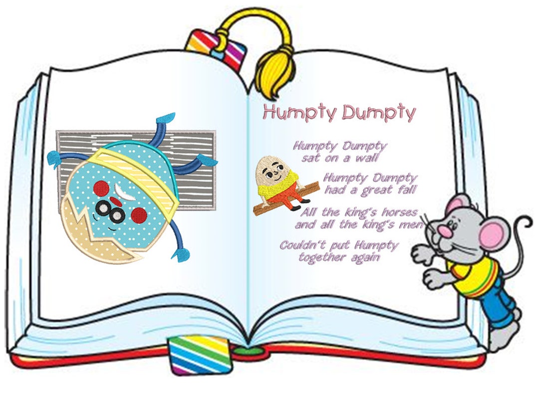 Nursery Rhymes Book Pages – Humpty Dumpty - Etsy
