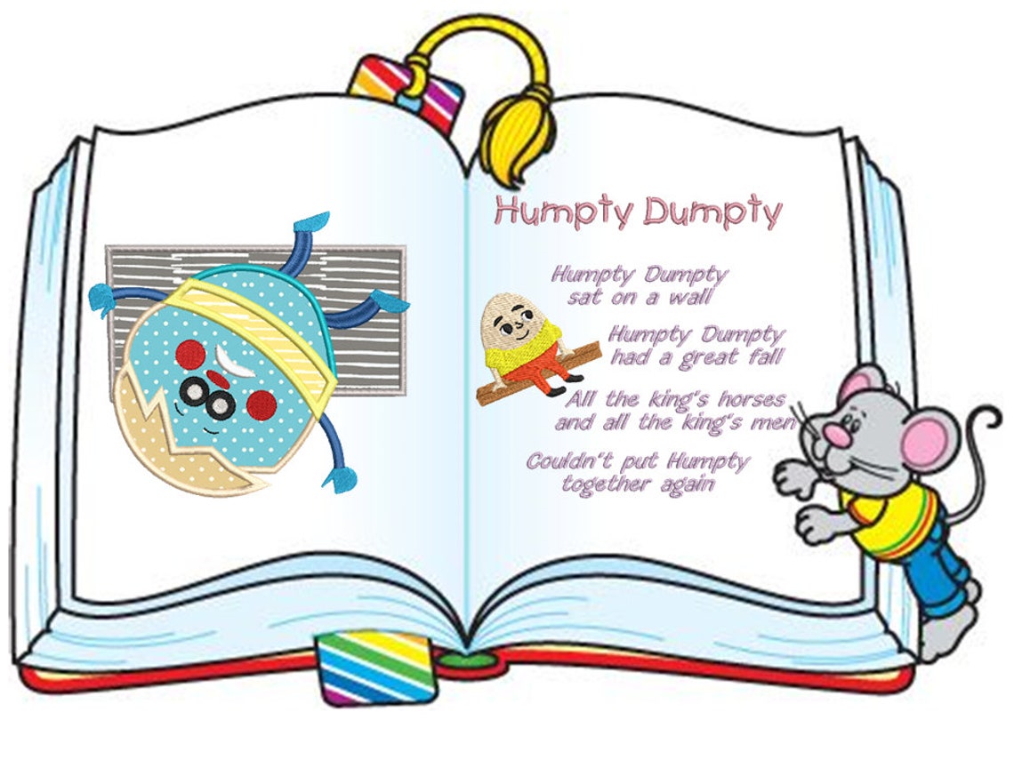 Nursery Rhymes Book Pages – Humpty Dumpty - Etsy