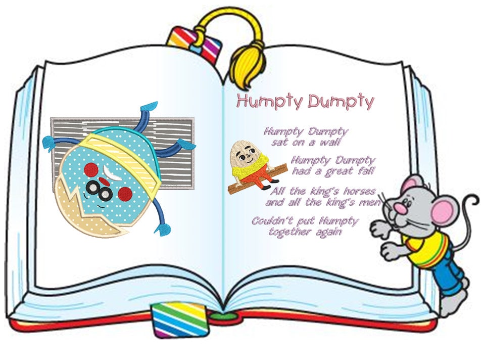 Nursery Rhymes Book Pages – Humpty Dumpty - Etsy