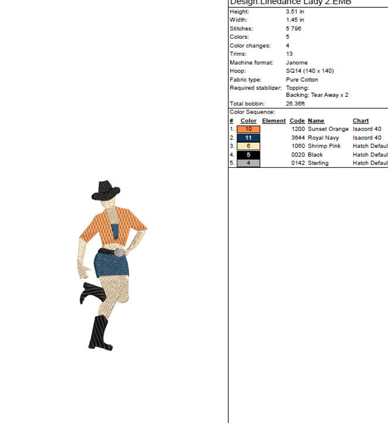 Line Dancing Couple Embroidery Design - Etsy