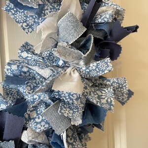 Denim and Snowflakes Rag Wreath - Etsy
