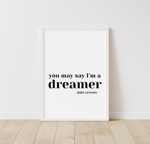 Imagine by John Lennon Quote Art Print Printable Lyrics | Etsy