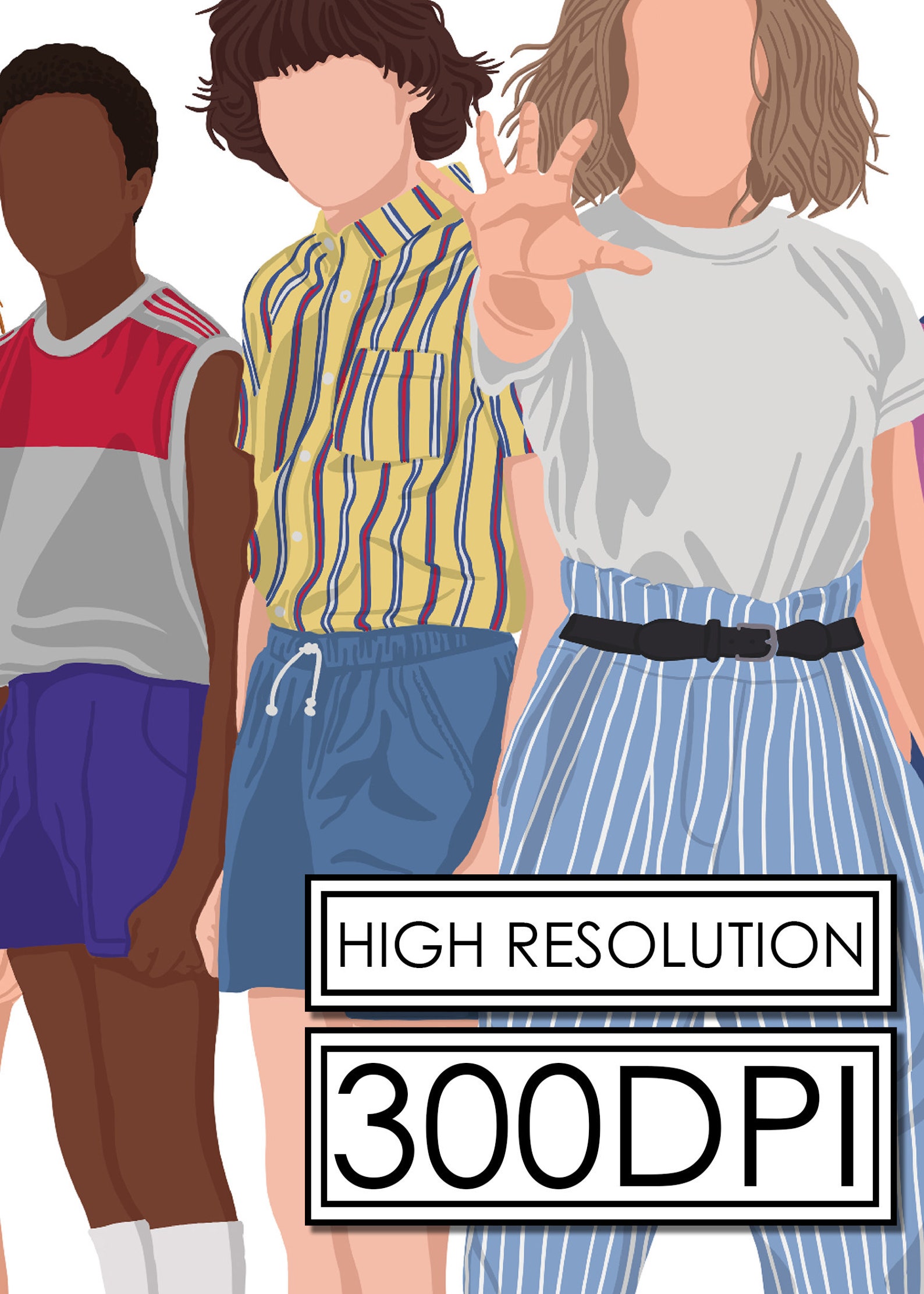 Stranger Things Print – Pop Line Art – Instant Download Illustration ...