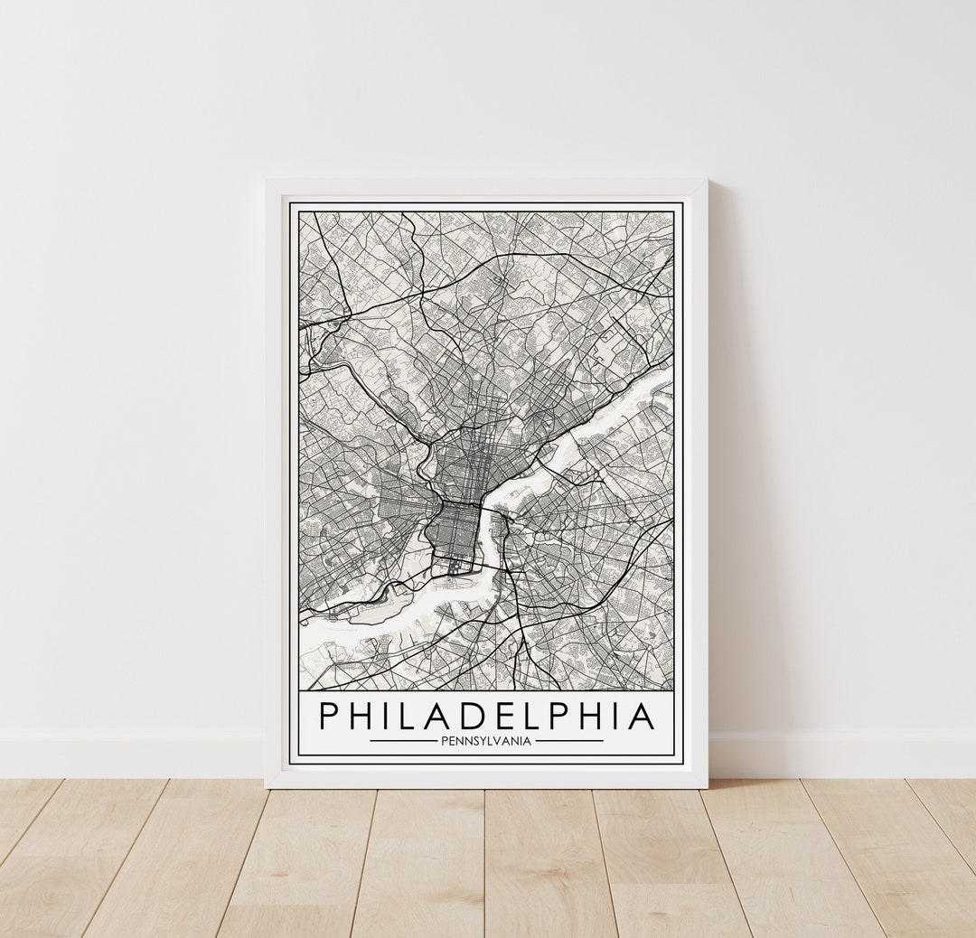 Philadelphia, Pennsylvania Map – Pennsylvania City Digital Download ...