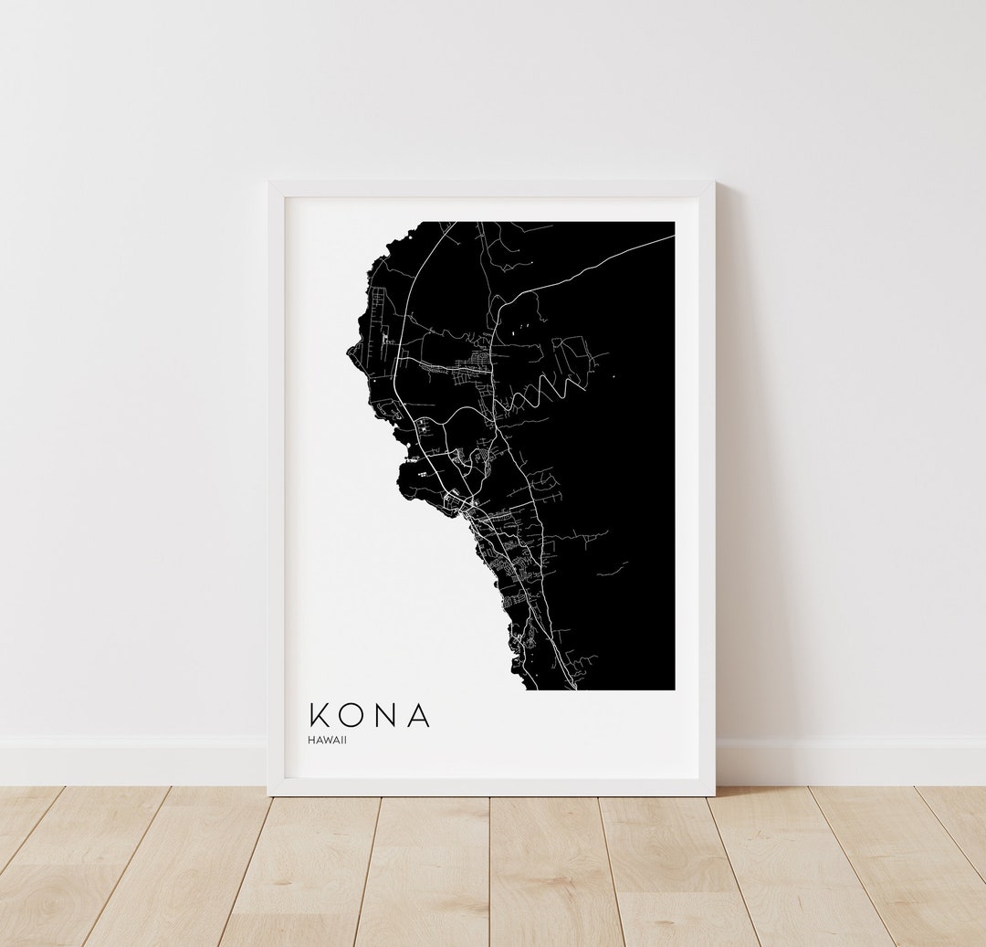Kona, Hawaii Map – Hawaii Map Digital Download – Kona Printable Street ...