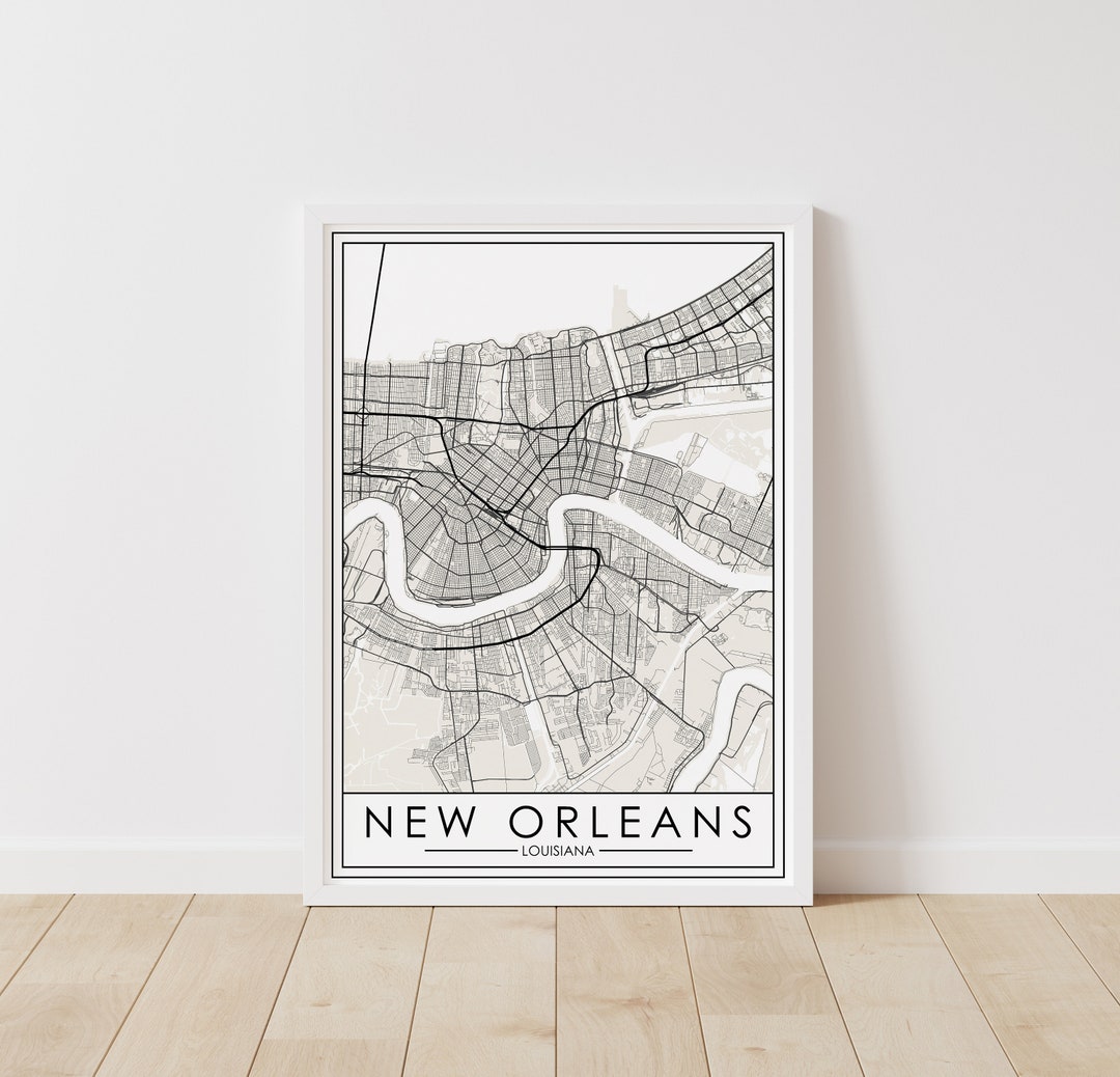New Orleans, Louisiana Map – Louisiana Map Digital Download – NOLA ...