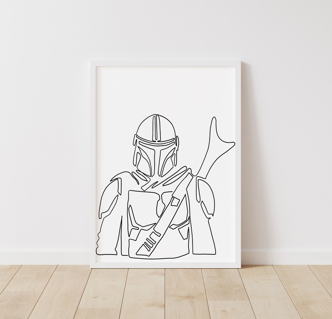 Star Wars Print: Mandalorian Star Wars Line Art Instant - Etsy