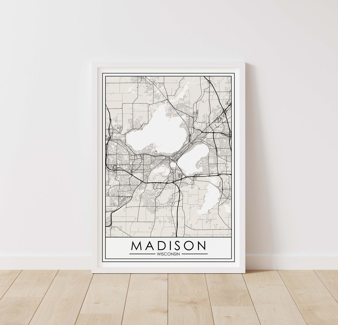 Madison, Wisconsin Map – Wisconsin Map Digital Download – Madison ...