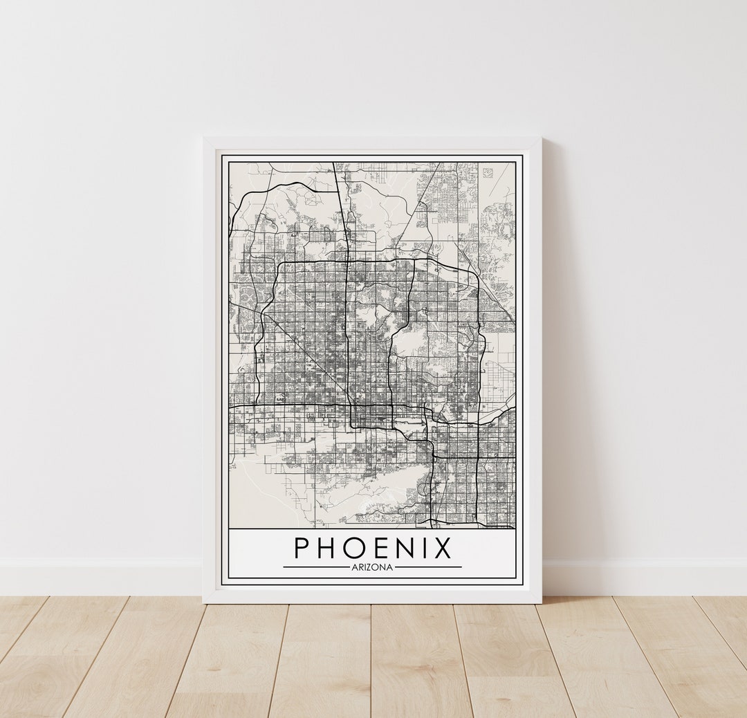 Phoenix, Arizona Map – Arizona City Digital Download – Phoenix ...