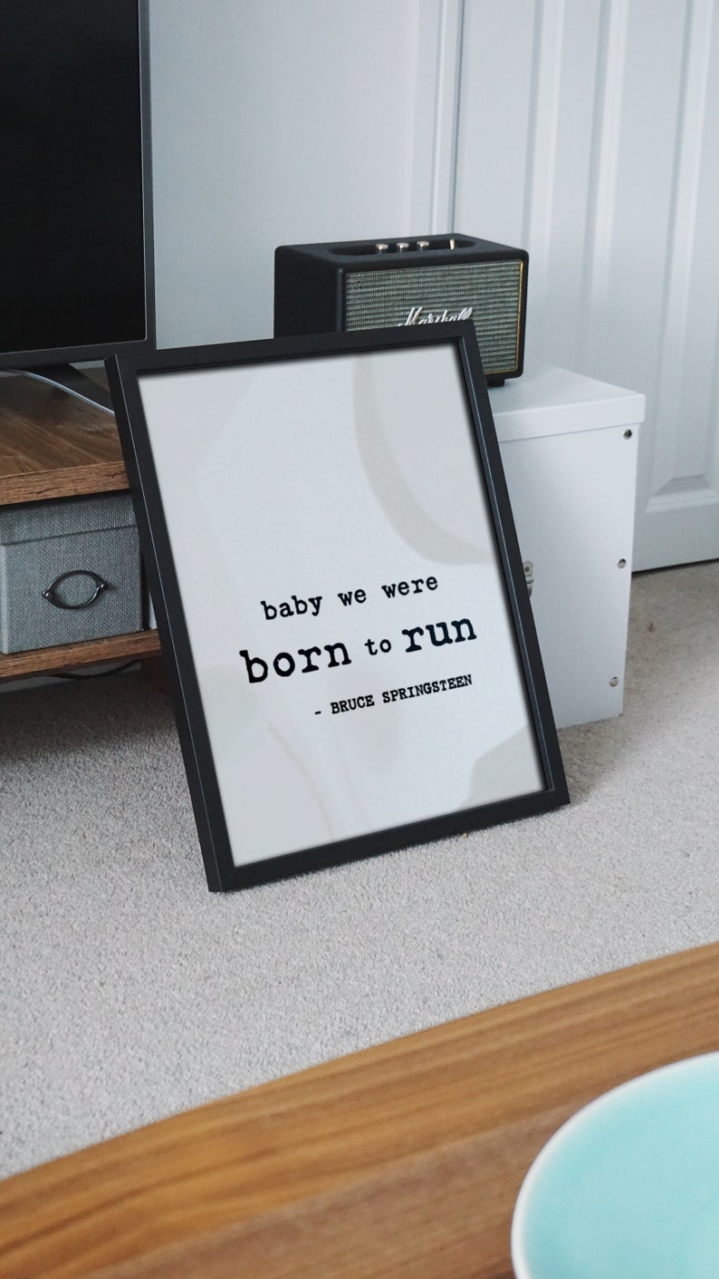 Born to Run by Bruce Springsteen Quote Art Print Printable - Etsy