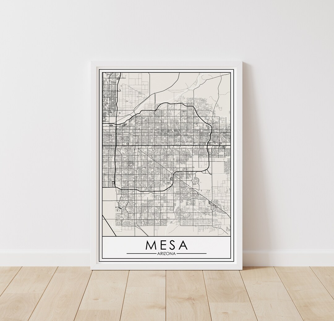 Mesa, Arizona Map – Arizona Digital Download – Mesa Printable Street ...