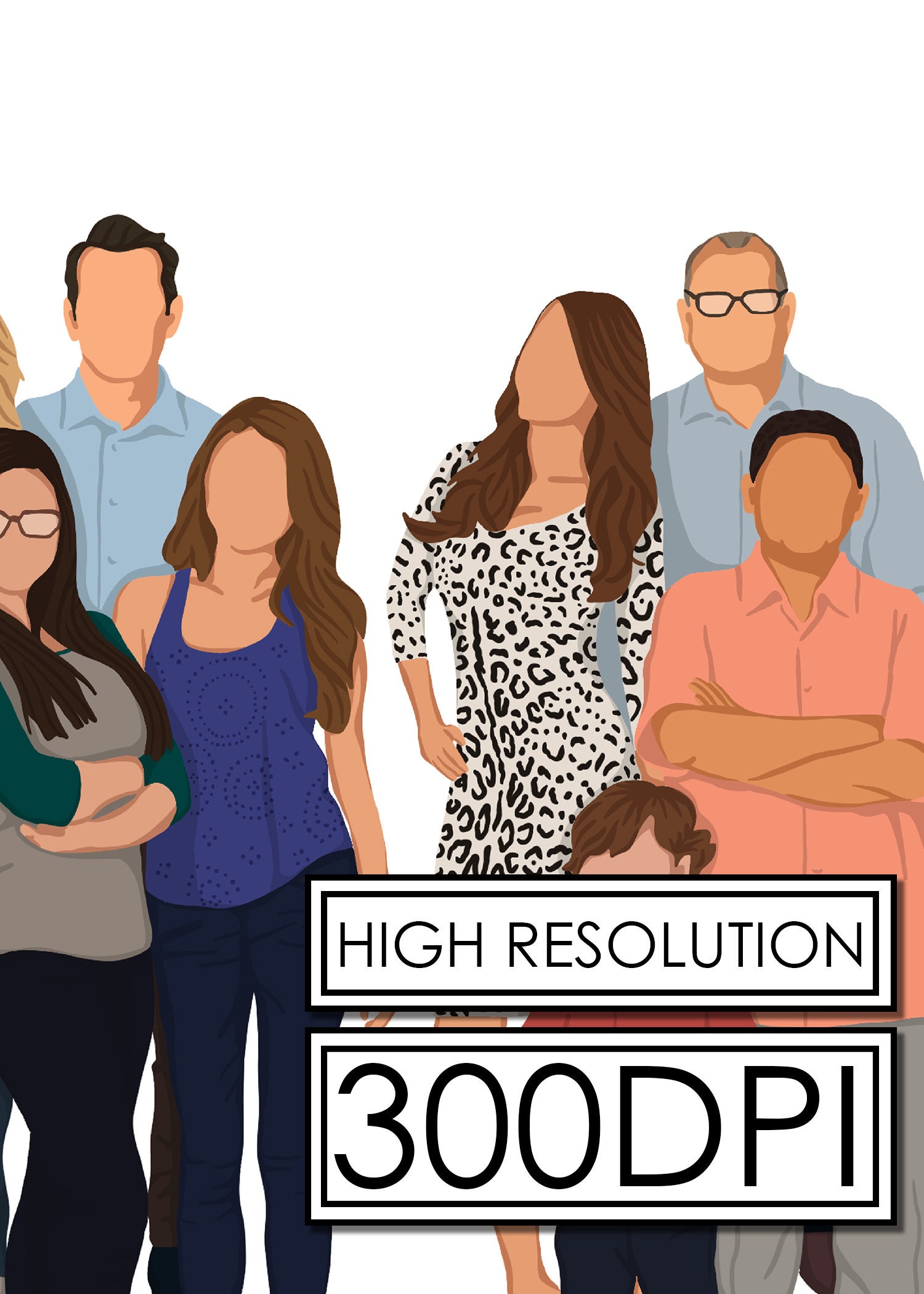 Modern Family Print Pop Line Art Instant Download | Etsy