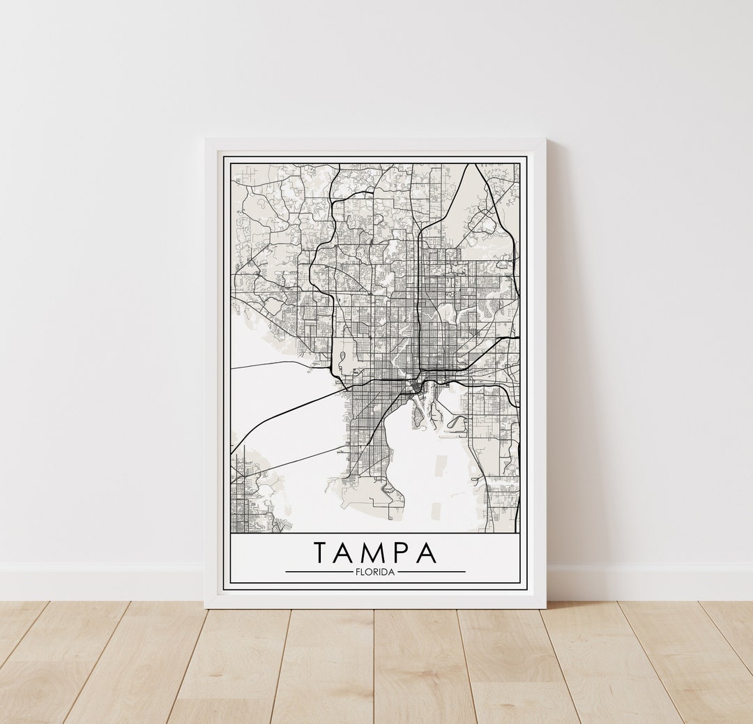 Tampa, Florida Map – Florida Digital Download – Tampa Printable Street ...